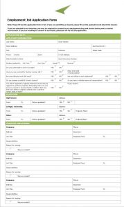 10+ Printable Generic Job Application Template for Employers | room ...
