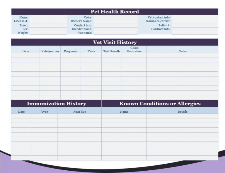 10+ Printable Vet Papers Templates for Animal Pets | room surf.com