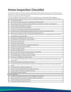 10+ Printable Home Inspection Checklist Template for a Buyer | room ...
