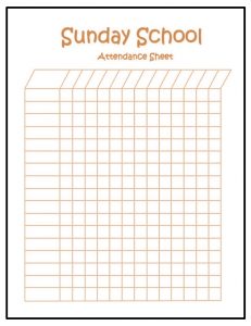 5+ Printable Sunday School Attendance Chart Template | room surf.com