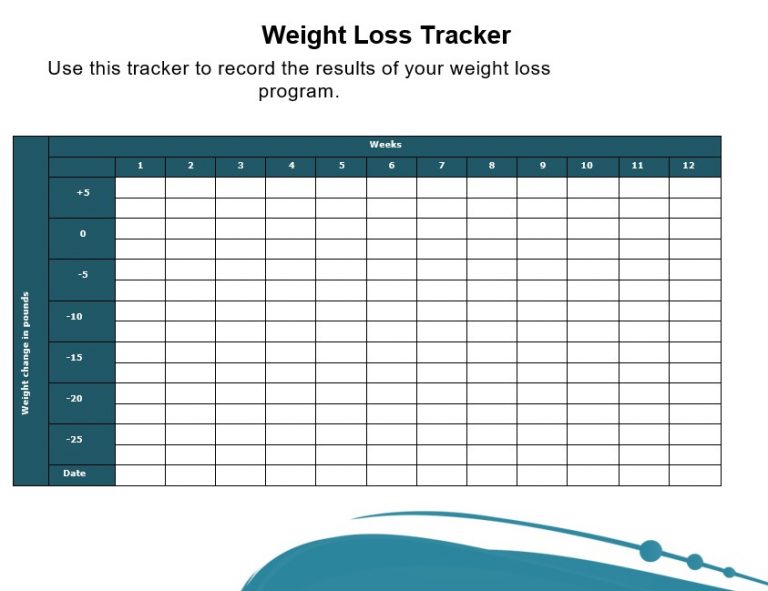 10+ Printable Weight Loss Graph Templates to Help You Keeping Track of ...
