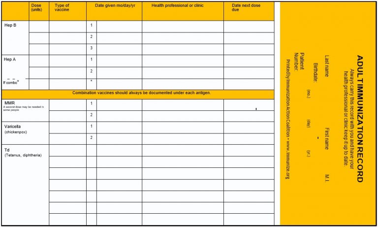 10+ Printable Immunization Records Card Template | room surf.com