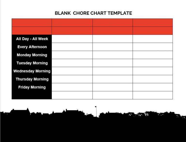 9+ Printable Chore Charts Template for All Purposes | room surf.com