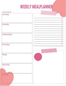 10+ Template Weekly Menus Printable for Household and Schools | room surf.com