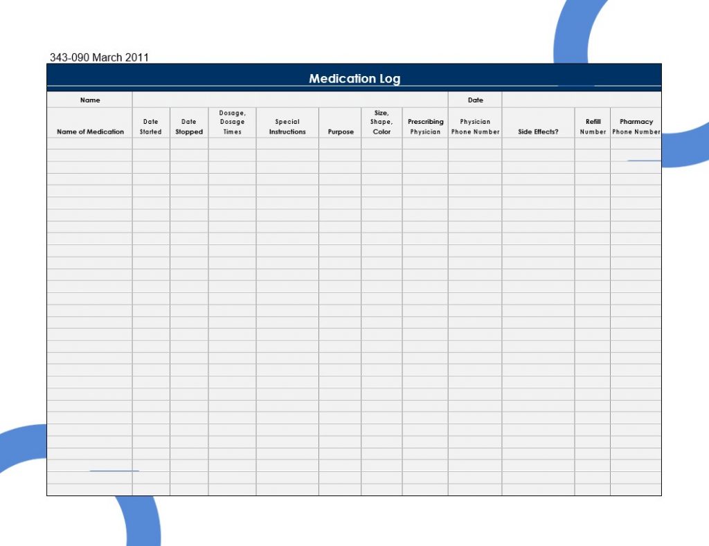 8+ Printable Medication List Template to Keep Your Health Conscious ...